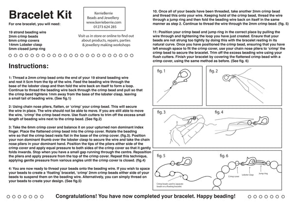 FREE Bracelet Making Instructions (Hard Copy Print Out) – KerrieBerrie ...